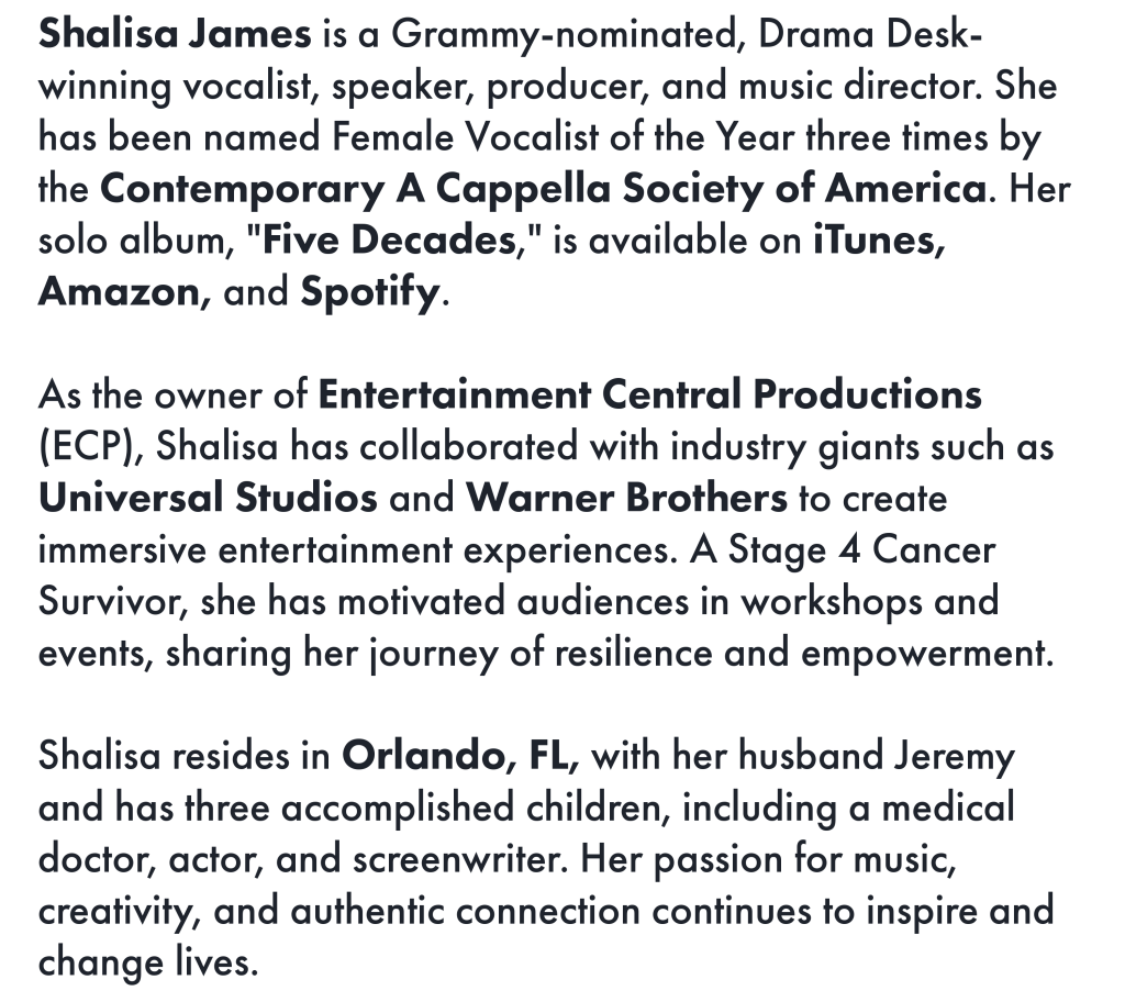 Shalisa James – Songwriter | Singer